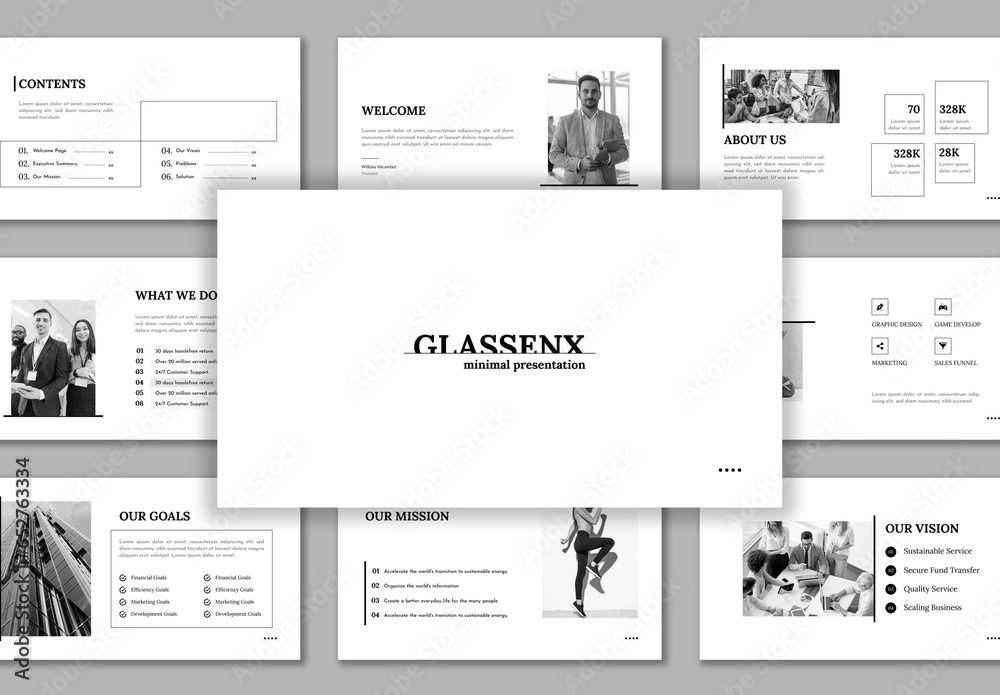 Business Minimal Presentation Design Stock Template | Adobe Stock