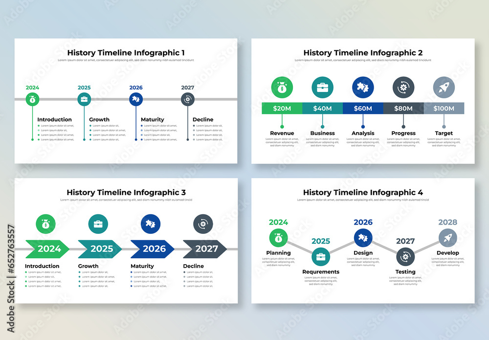 History Timeline Infographic Design Template Stock Template | Adobe Stock