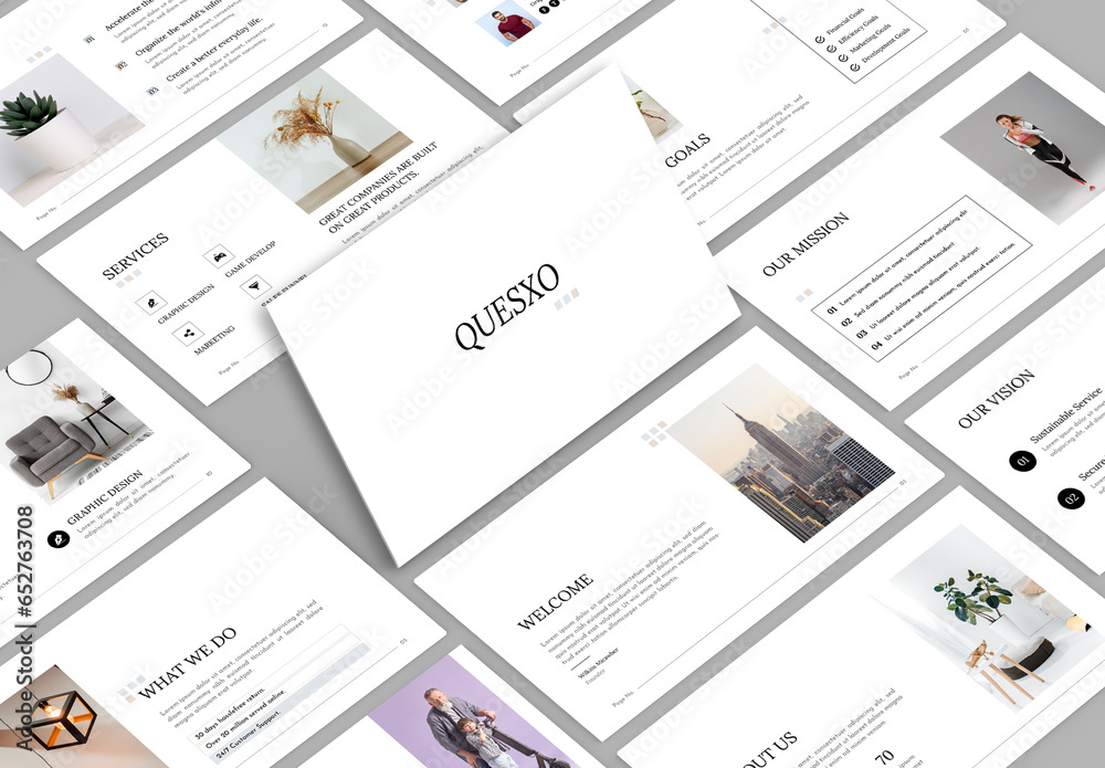 Minimal Business Plan Presentation Design Stock Template | Adobe Stock