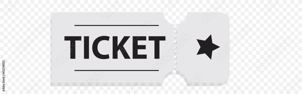 Vector illustration of a printed ticket with a star graphic and an ...