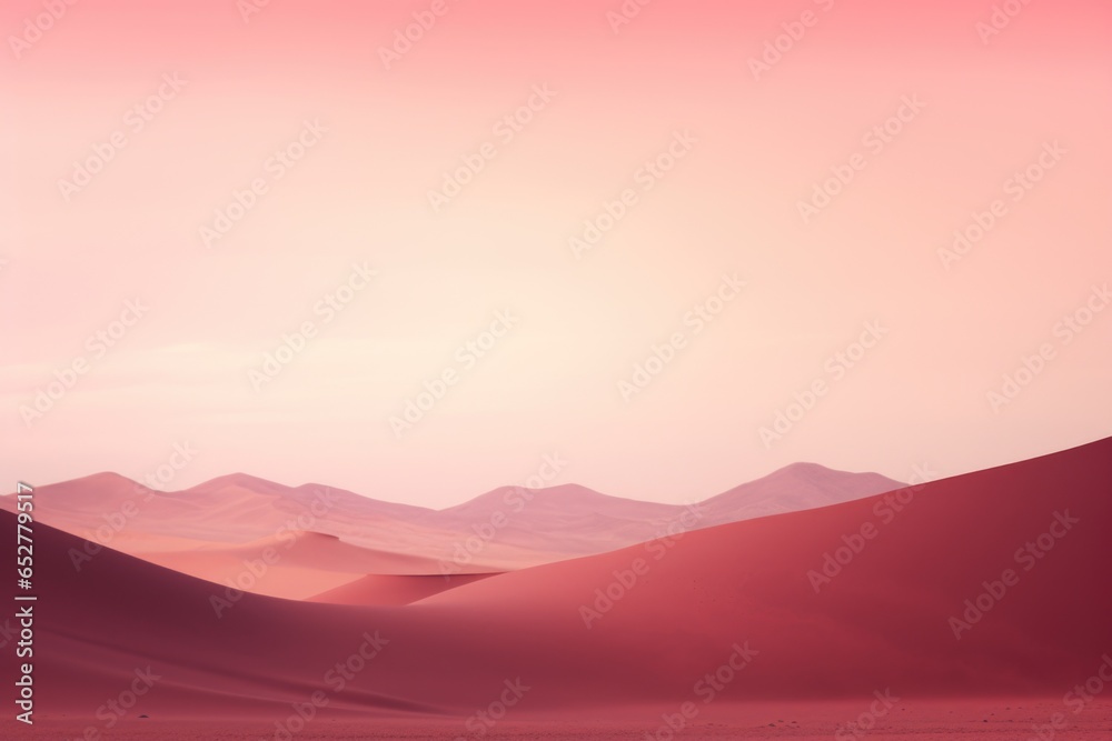 Red and Pink Desert Minimalism in a negative artistic space. Visual ...