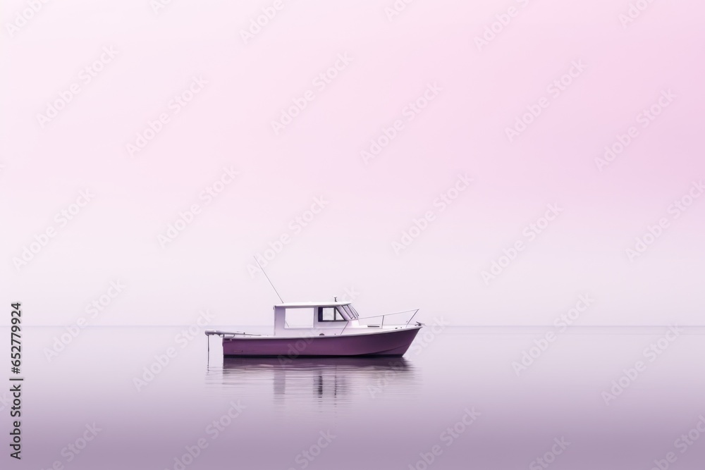 Purple and Gray Boat Minimalism in a negative artistic space. Visual ...