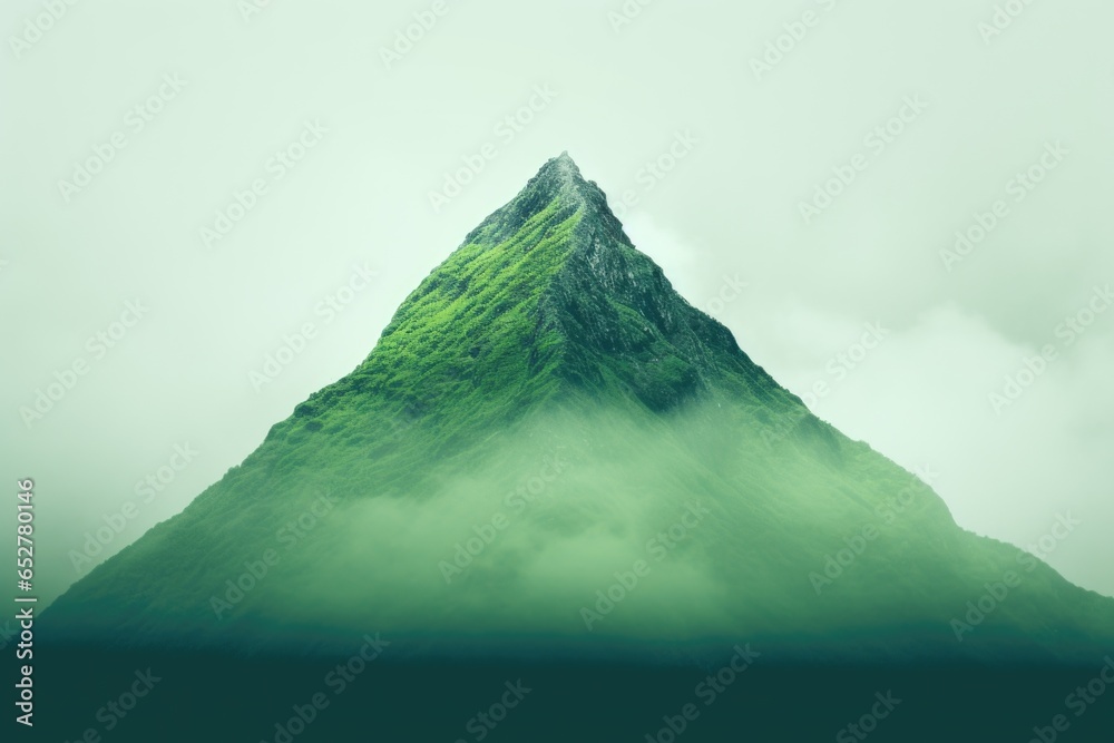 White and Green Mountain Minimalism in a negative artistic space ...