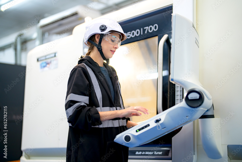 Smart industry for digital factory production technology showing ...