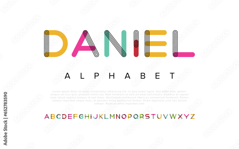 Vetor de Daniel Modern minimal abstract alphabet fonts. Typography ...