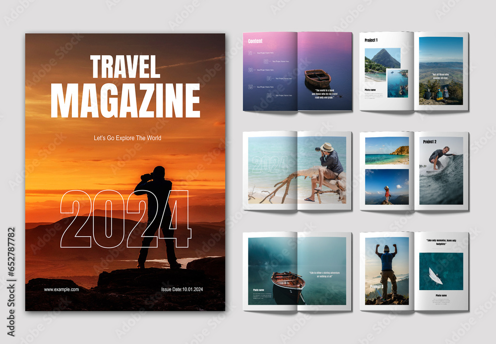 Travel Magazine layout Stock Template | Adobe Stock