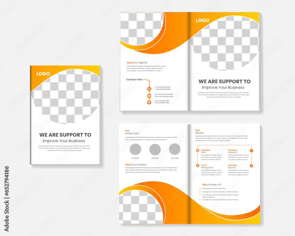 business brochure design cover template yellow color creative modern bi ...