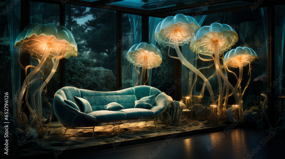 Underwater Serenity Lounge: Transparent ocean-view room with floating ...