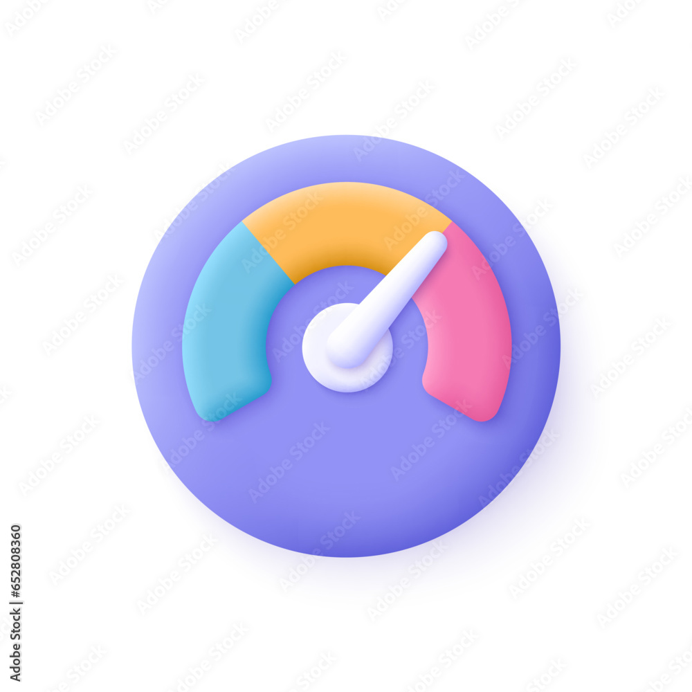 Speedometer with arrow and dashboard indicators. Risk, speed and rating ...