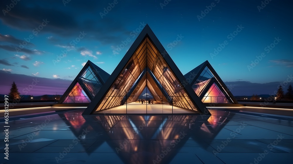 Contemporary triangle shape design modern Architecture building ...