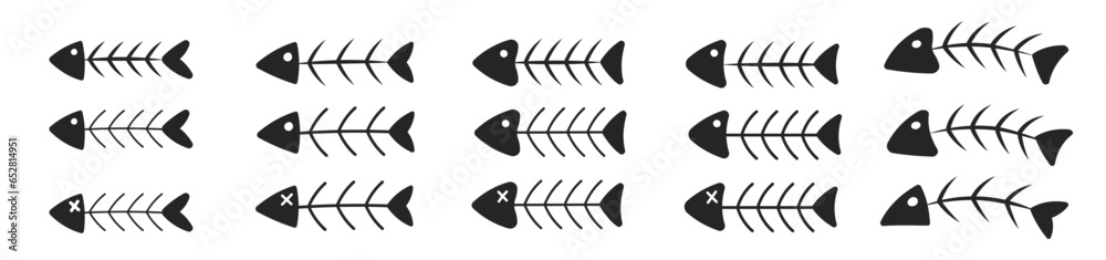 cute fishbone icon silhouette logo Stock Vector | Adobe Stock