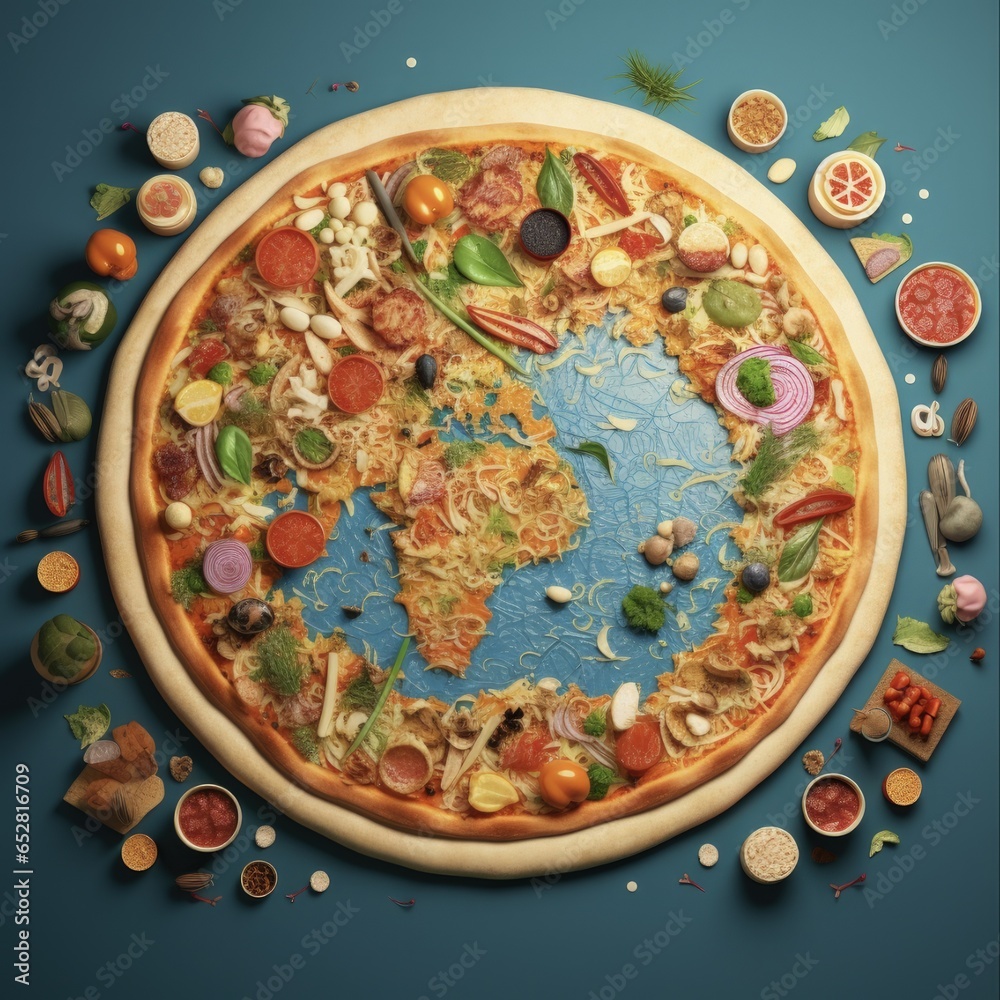 Happy National Pizza Day - 3D Illustration with Delicious Pizza on ...