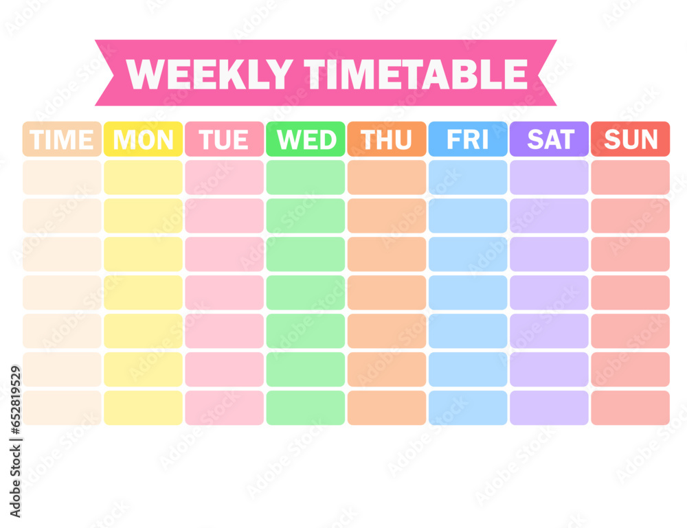 School Timetable Or Weekly Schedule Daily Planner And Scalable Bullet school-timetable-or-weekly-schedule-daily-planner-and-scalable-bullet