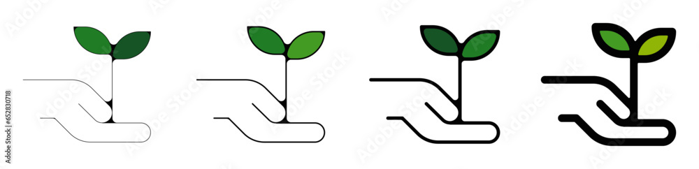 Pictogramme icone et symbole plant et main plantation Stock Vector ...