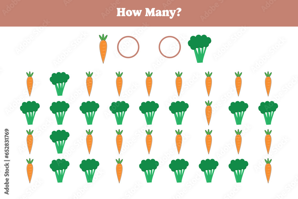 How many are there? Educational math game for kids. Printable worksheet ...