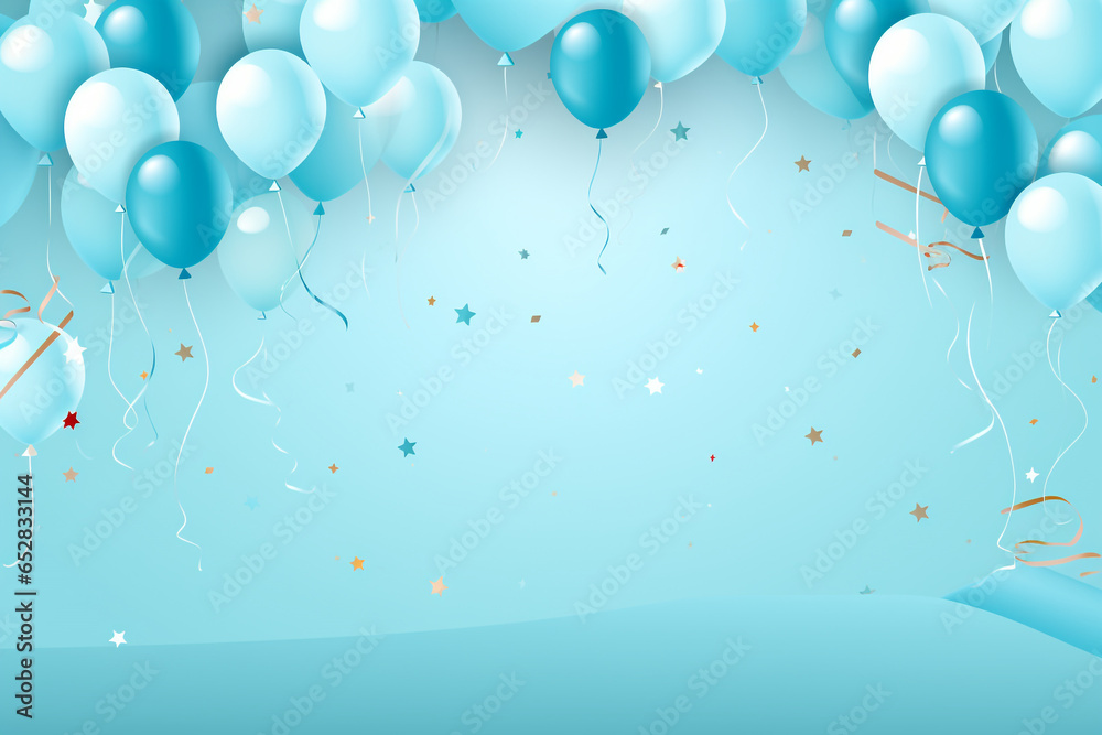 blue background birthday supplies vector elements Stock Illustration ...