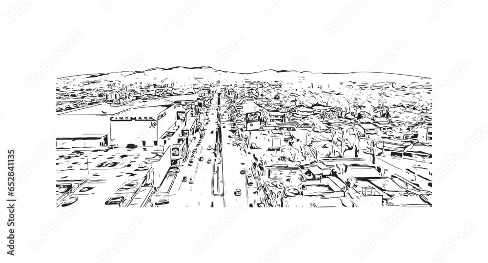 Building view with landmark of San Pedro is the city in Belize. Hand ...