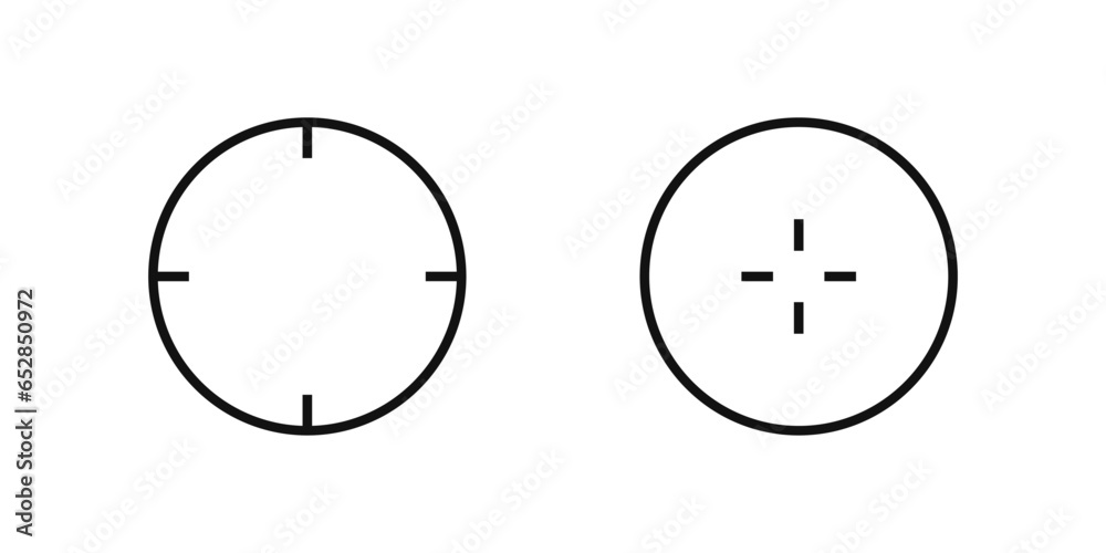 Aim icon in vector. Target symbol outline. Muzzle-sight or front sight ...