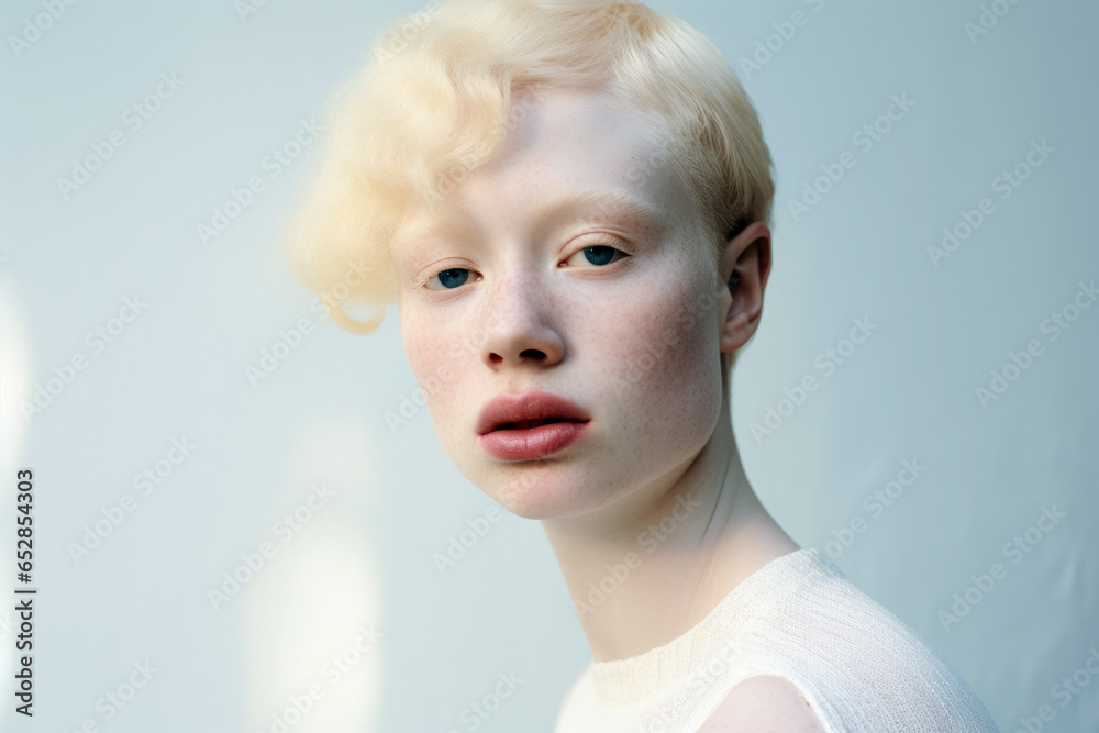 person with albinism striking a confident pose, redefining beauty ...