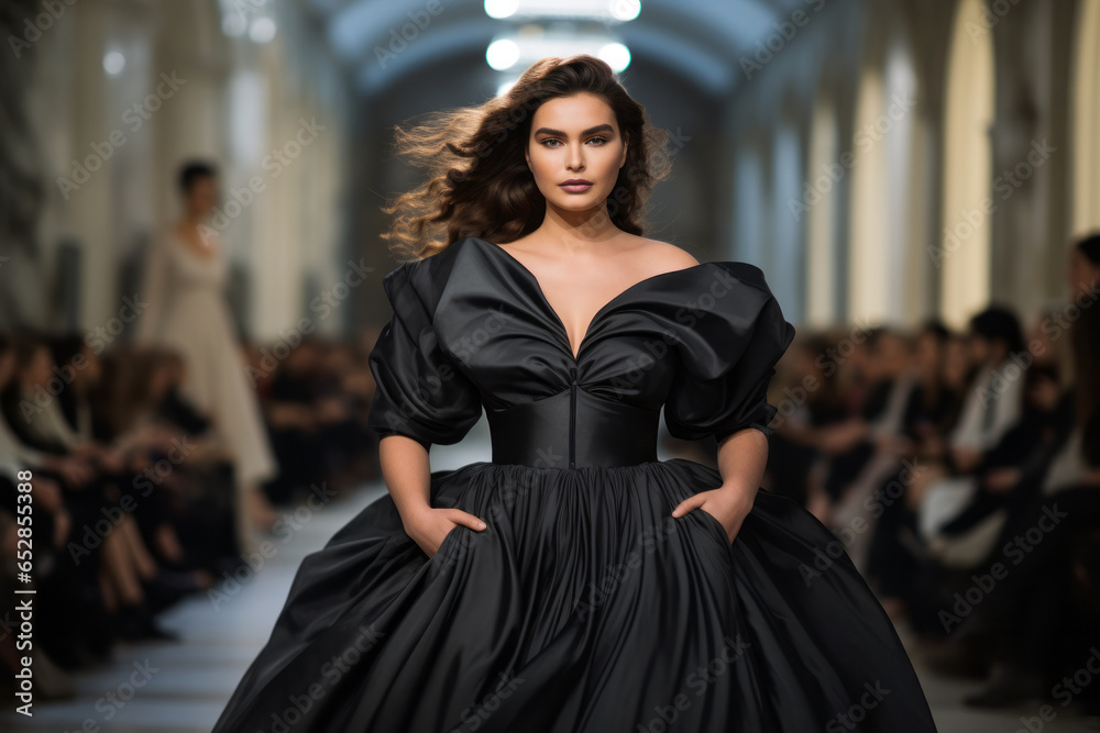 curvy model strutting the runway, breaking conventional beauty ...