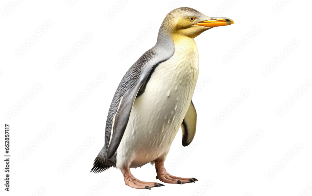 Yellow Eyed Penguin Megabytes is Standing Isolated on Transparent ...