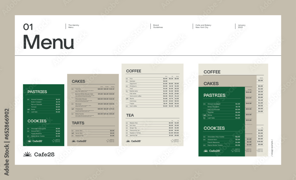 Restaurant menu template. Brand identity guideline template to create ...