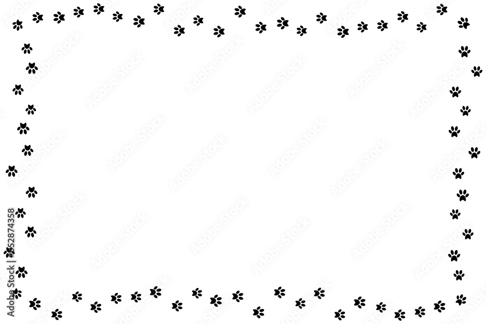 Use this paw print border or frame with your digital art, photographs ...