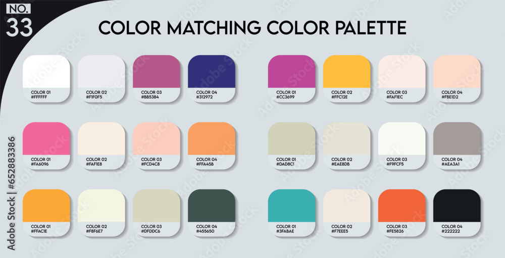 Vetor do Stock: Logo design Color matching color palette - 33, Fashion ...