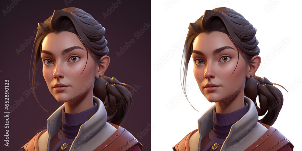 Teenage video game character, young woman avatar. Perfect for gaming ...