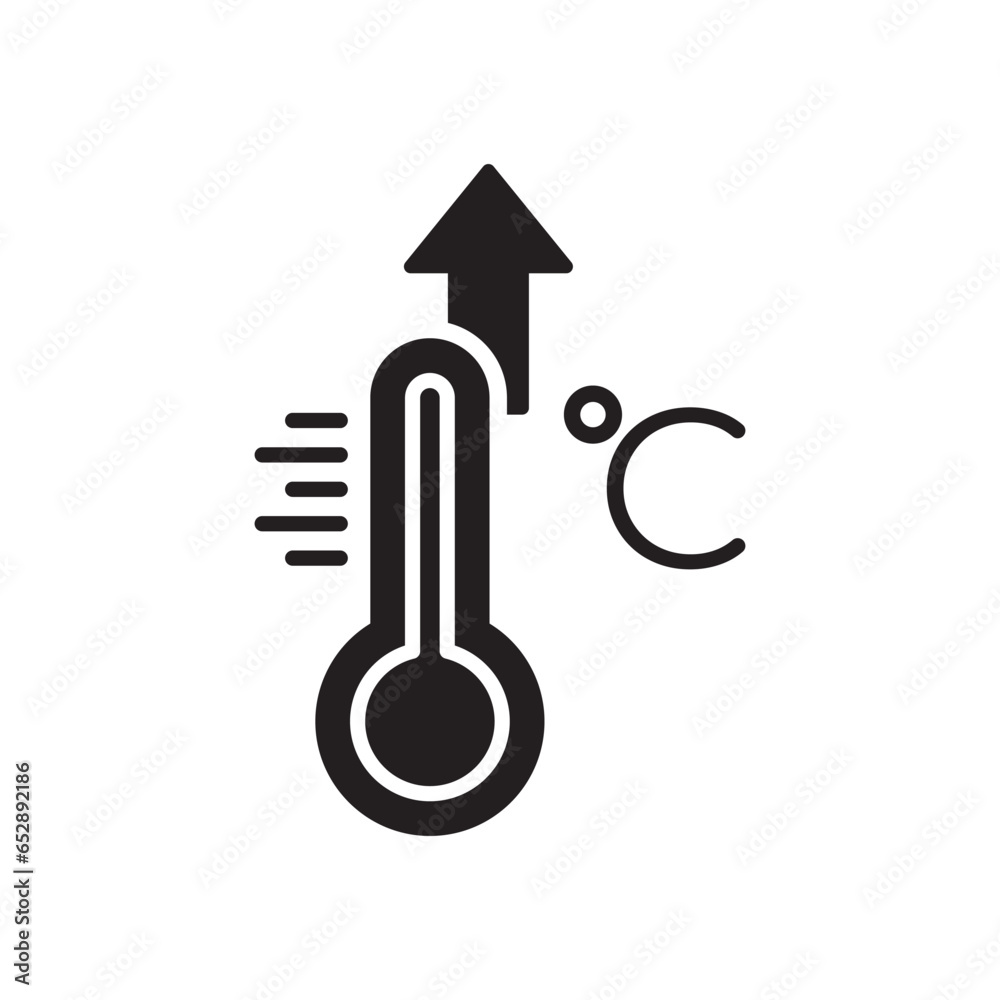 High Temperature Scale Silhouette Icon. Flu, Cold, Virus and Fever ...
