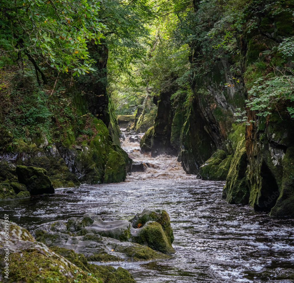 River in full flood after a lot of rain, North Rain Stock Photo | Adobe ...