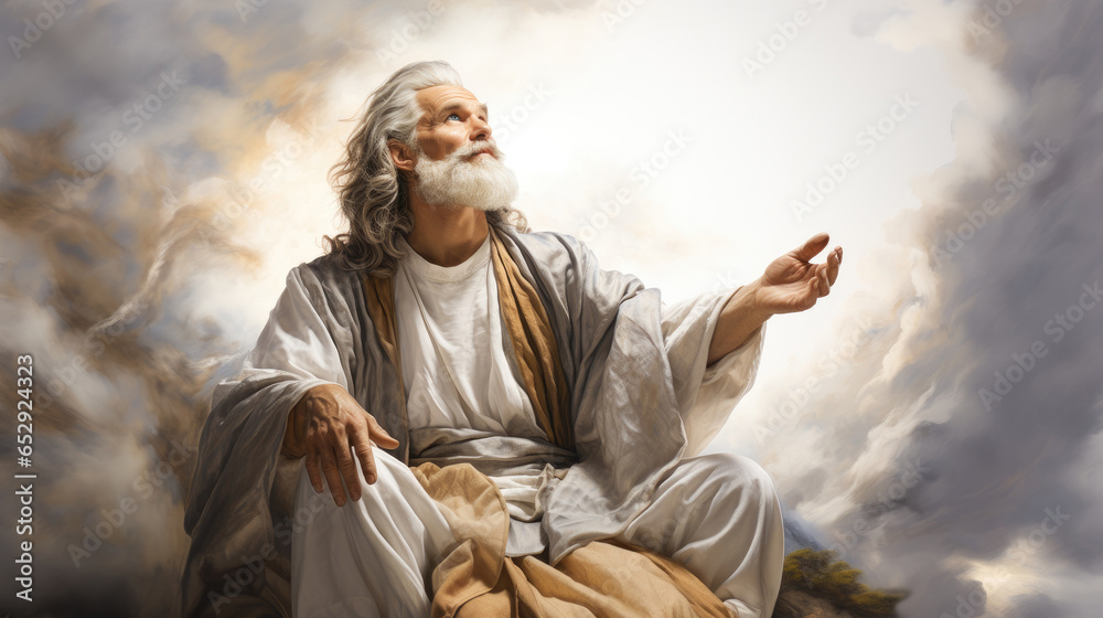 Background illustration of prophet Elijah the man who went to heaven ...