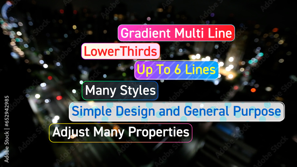 Gradient Multi Line Lower Thirds Stock Template | Adobe Stock