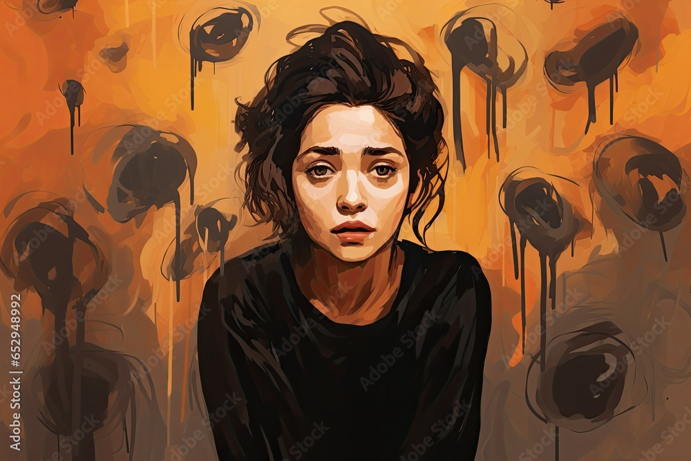 Conceptual illustration for depression, anxiety and mental health ...