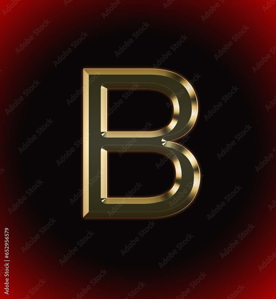 Golden and shining Alphabet(letter) B and name of individual (boy or ...