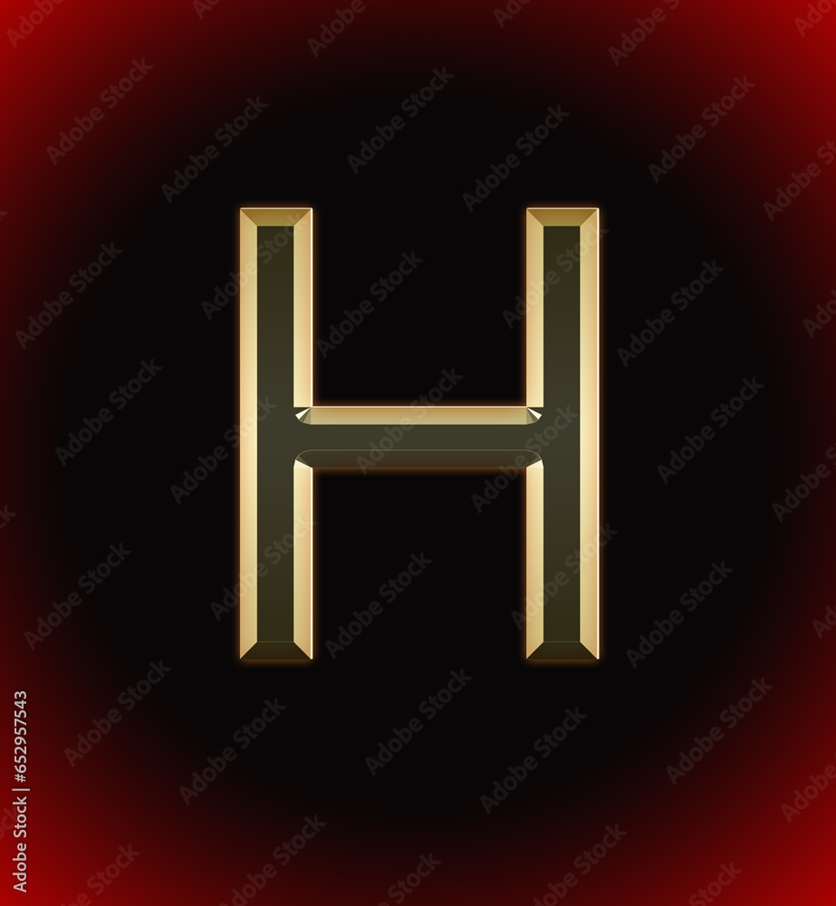 Golden and shining Alphabet(letter) H and name of individual (boy or ...