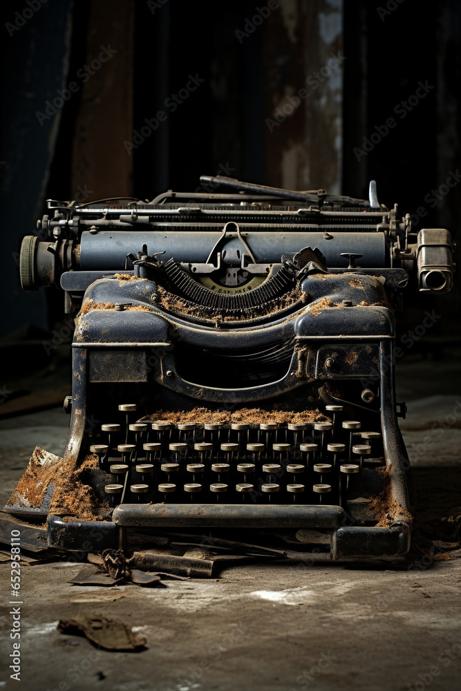 Old typewriter , vintage industrial look, shabby, lost place ...