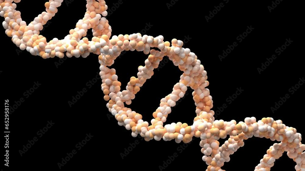 biotechnology dna molecule structure 3d animation with particles, can ...