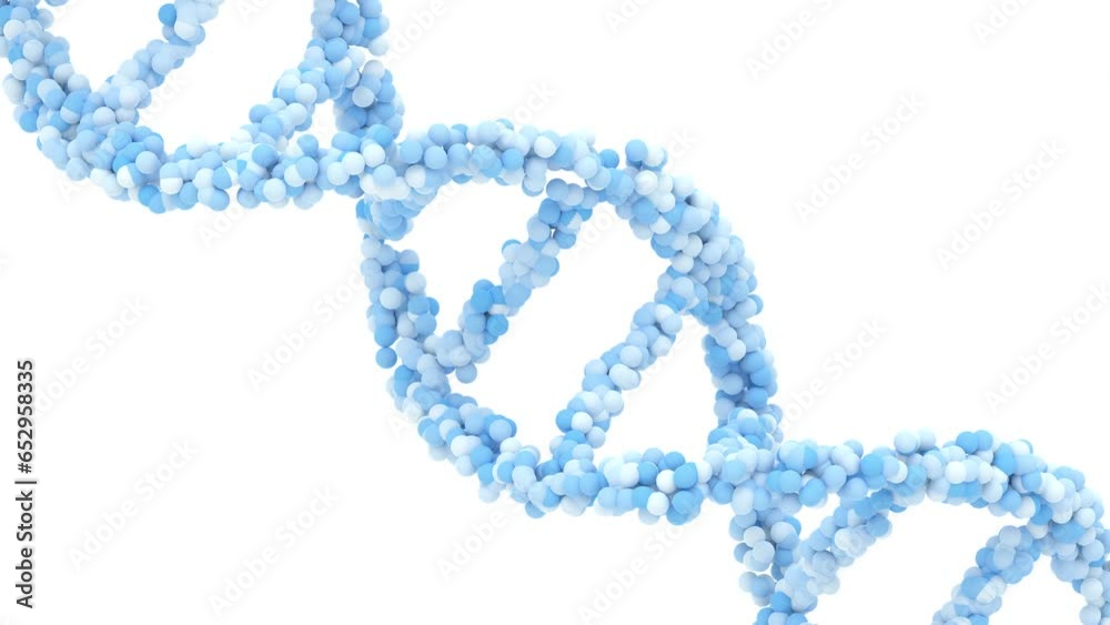 biotechnology dna molecule structure 3d animation with particles, can ...