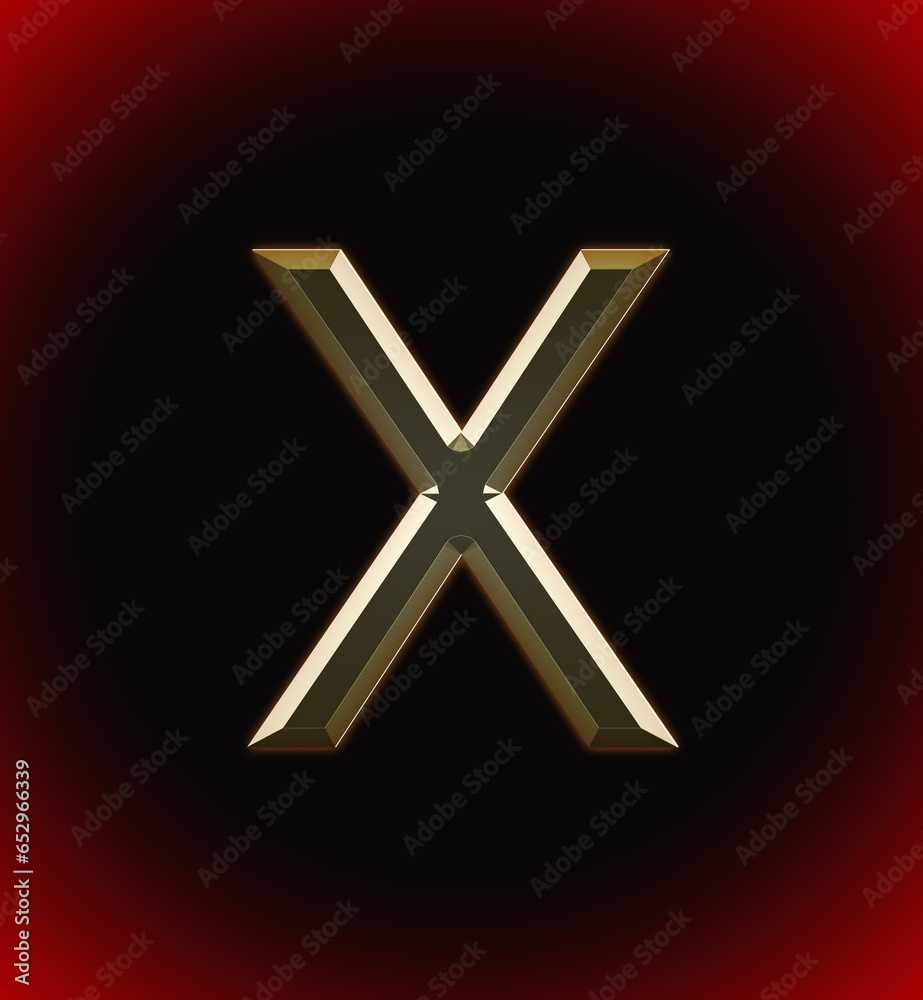 Golden and shining Alphabet(letter) X and name of individual (boy or ...