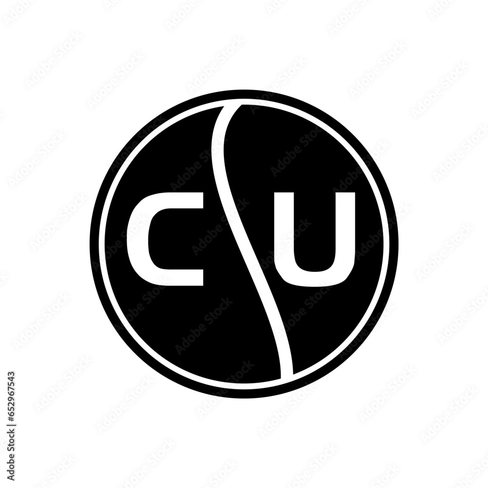 CU letter logo design on White background. CU creative initials letter ...
