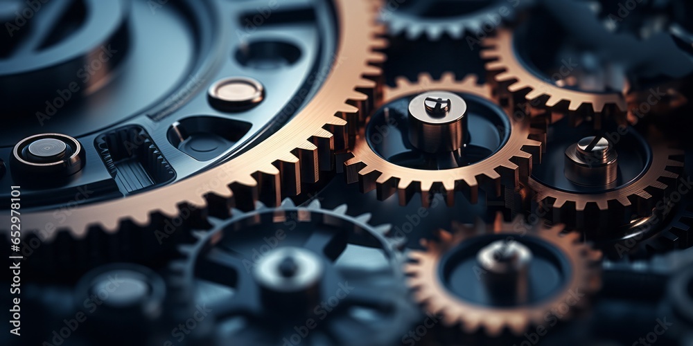 Industrial Machine Crafting Cogwheel Gears with a Captivating Blurred ...
