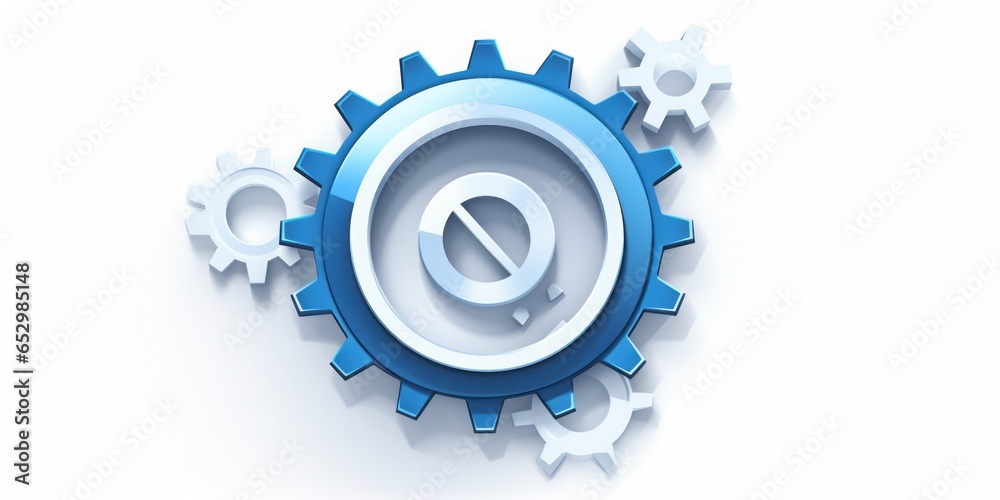 Magnifying Icon with Gears Positioned at the Center, Set Against a ...
