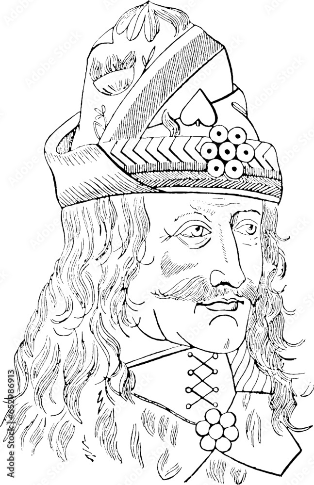 Vlad the Impaler, The ruler of Wallachia Vintage engraving Stock Vector ...