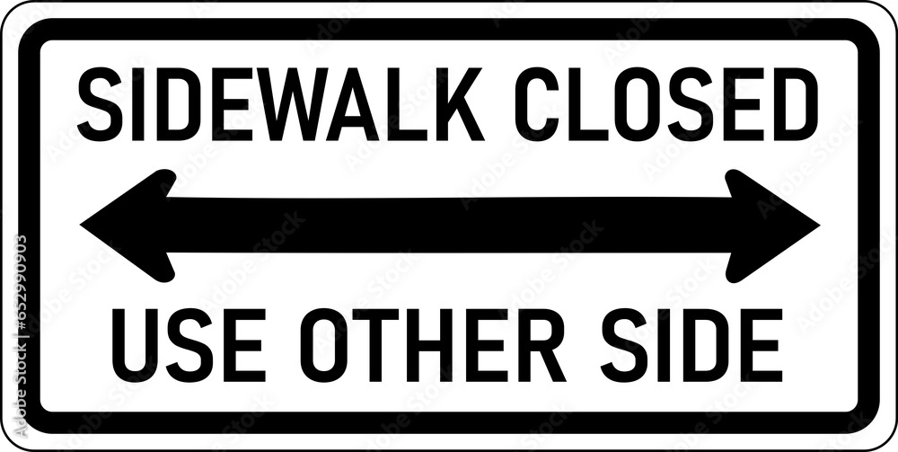 Transparent PNG of a Vector graphic of a black Sidewalk Closed MUTCD ...