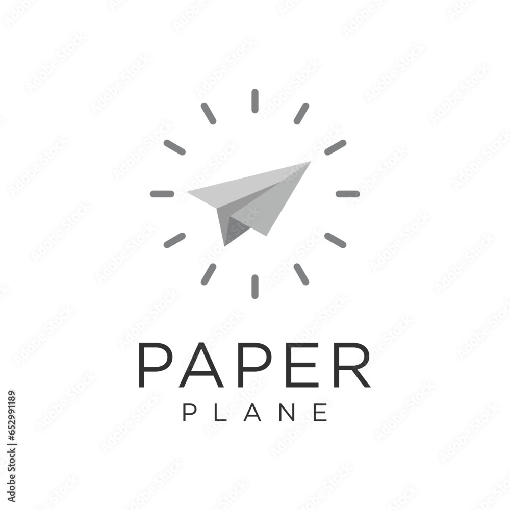 Modern paper airplane logo design vector Stock Vector | Adobe Stock
