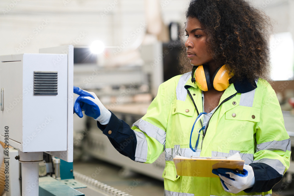 professional engineer,worker,technician use clipboard discuss work ...