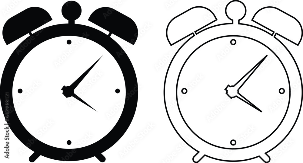 Time and Clock icons design in flat, line set. isolated on transparent ...