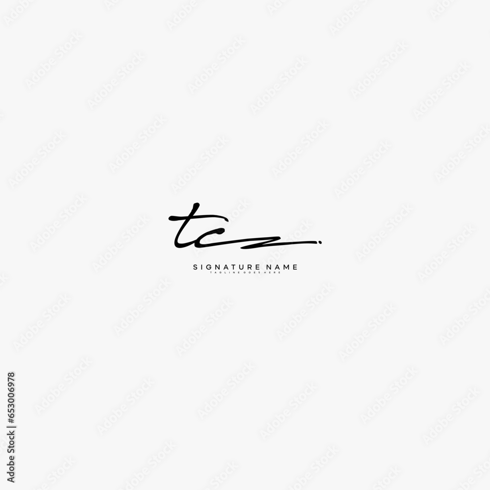 premium TC letter signature logo in handwriting art style monogram ...