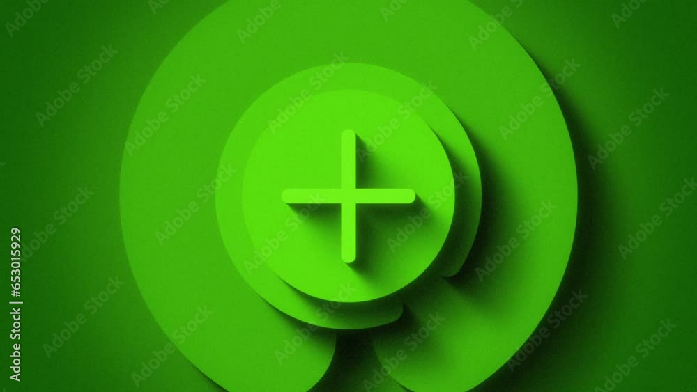 3D Circular Plus Sign Rotation Background Animation (Green, Grainy) [4K ...